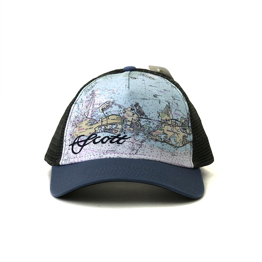 FLORIDA MARINE CHART MESH HAT｜スコット｜Casket カスケット